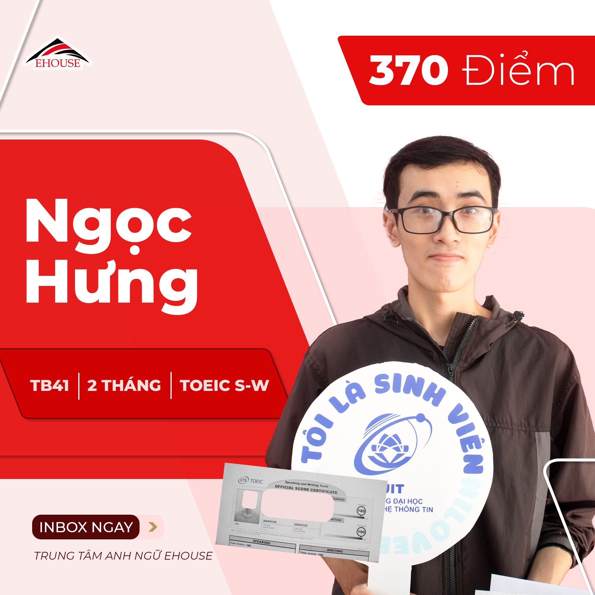 BÍ KÍP ĐẠT 370 ĐIỂM TOEIC WRITING - SPEAKING TỪ CAO THỦ TRƯỜNG CNTT - Ehouse